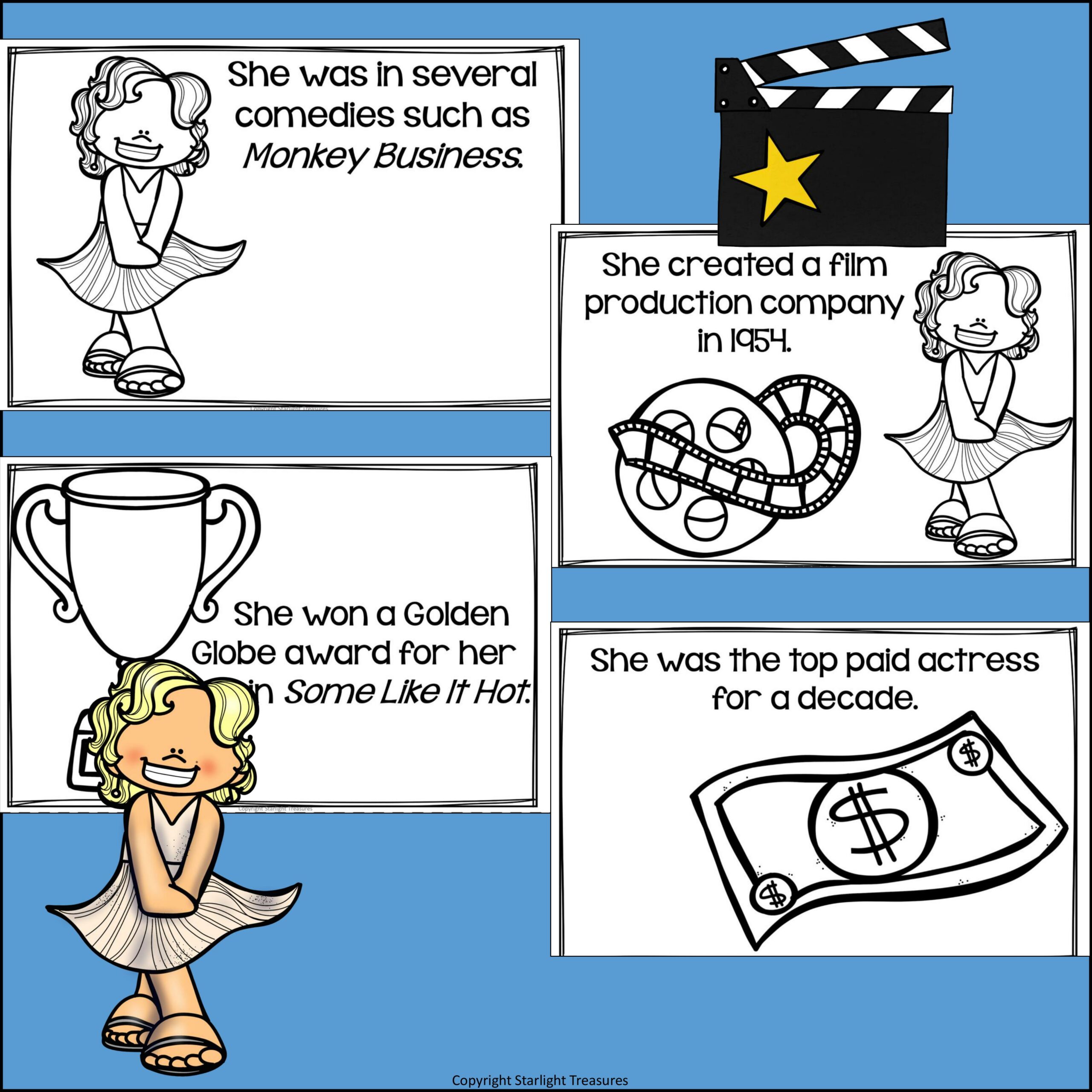 Marilyn Monroe Mini Book for Early Readers: Women's History Month ...