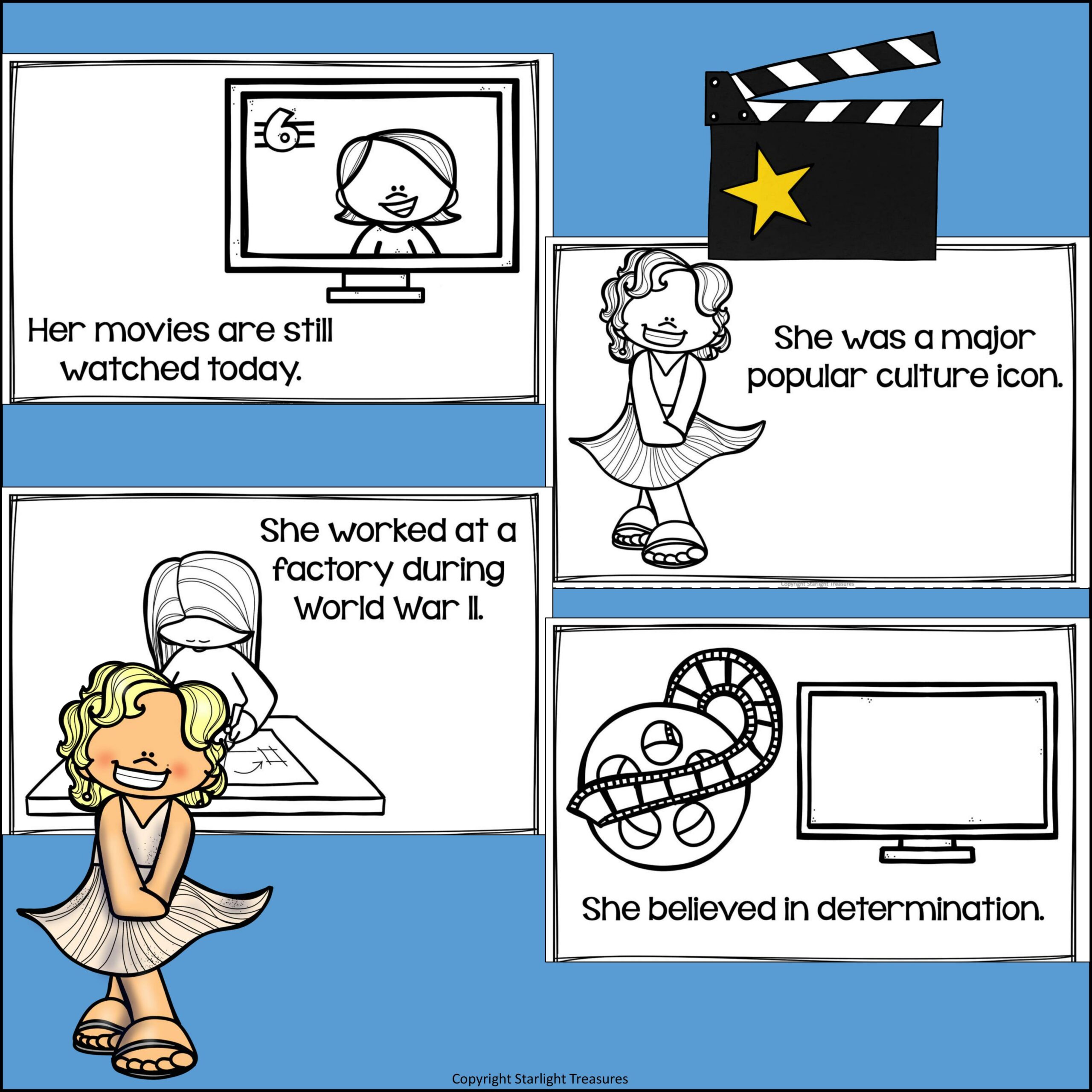 Marilyn Monroe Mini Book for Early Readers: Women's History Month ...