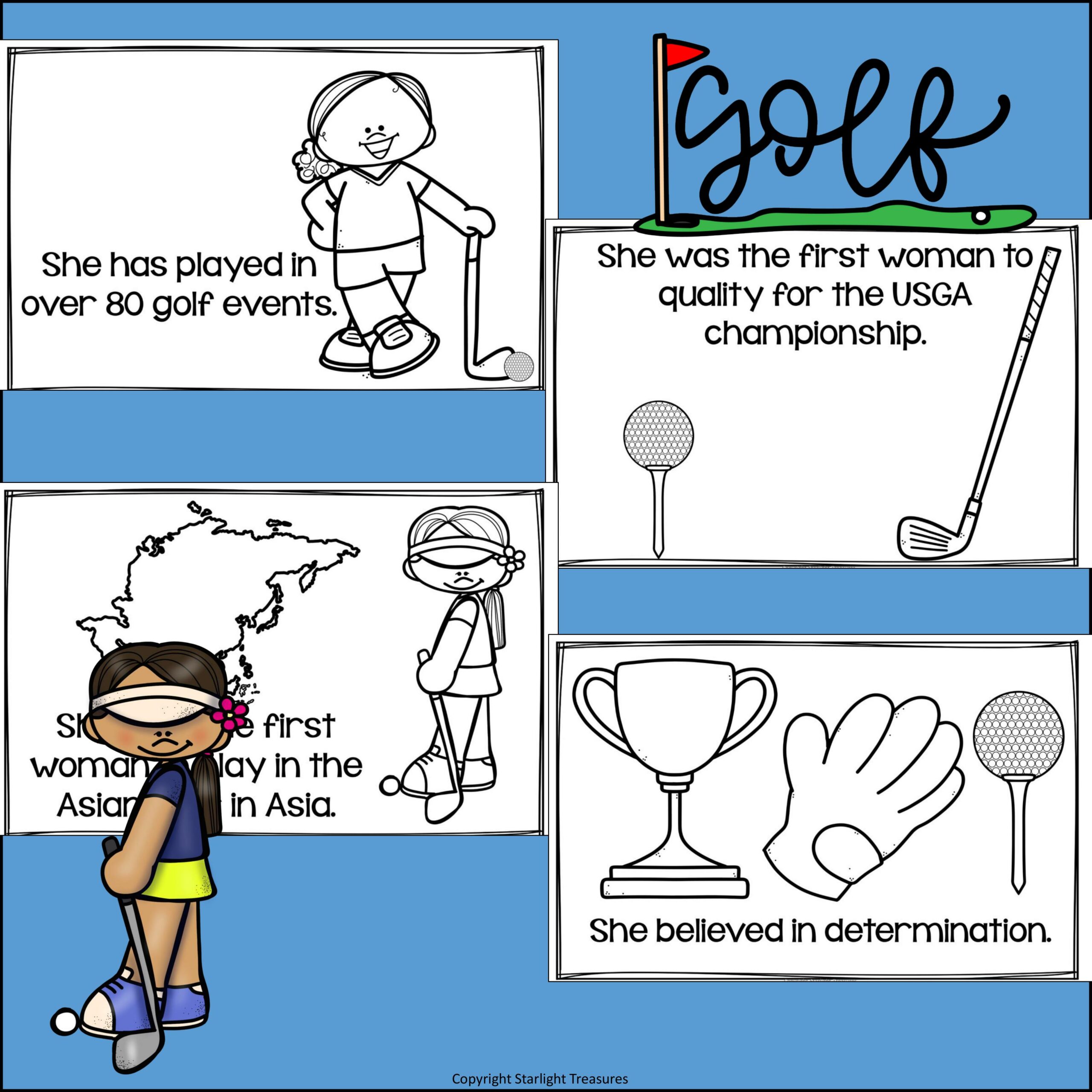 Michelle Wie Mini Book for Early Readers: Women's History Month | Made ...