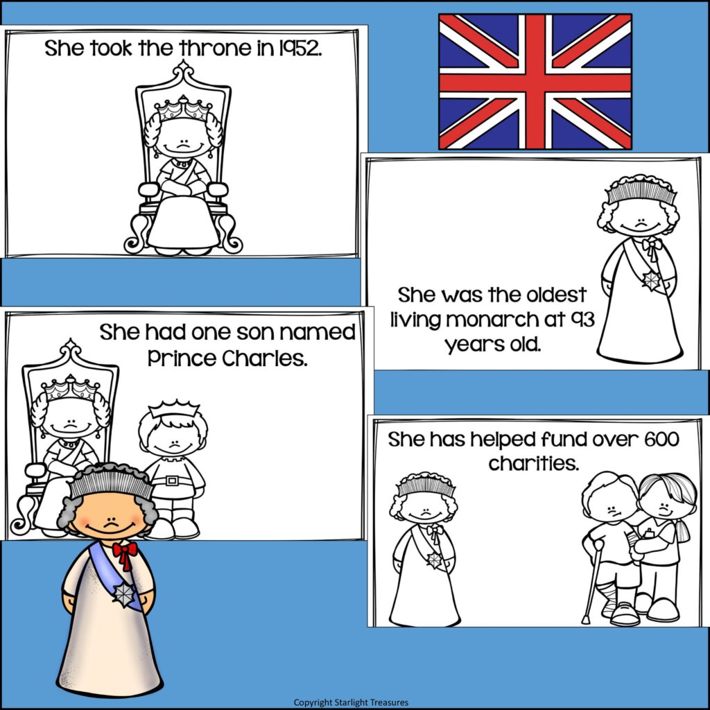 Queen Elizabeth II Mini Book for Early Readers: Women's History Month ...