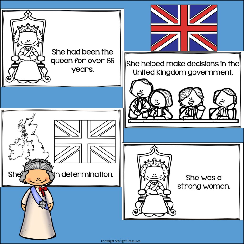 Queen Elizabeth II Mini Book for Early Readers: Women's History Month ...