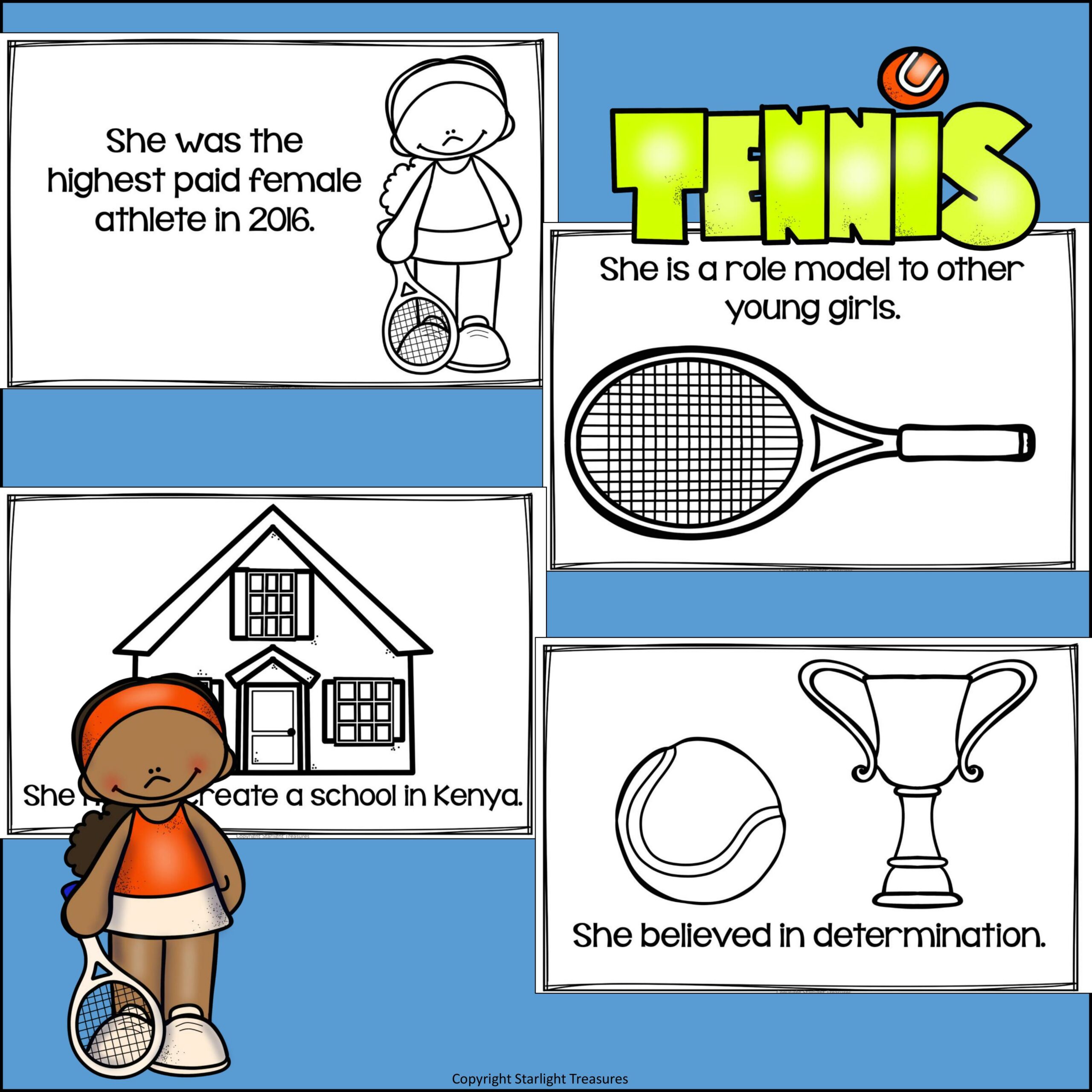 Serena Williams Mini Book for Early Readers: Women's History Month ...