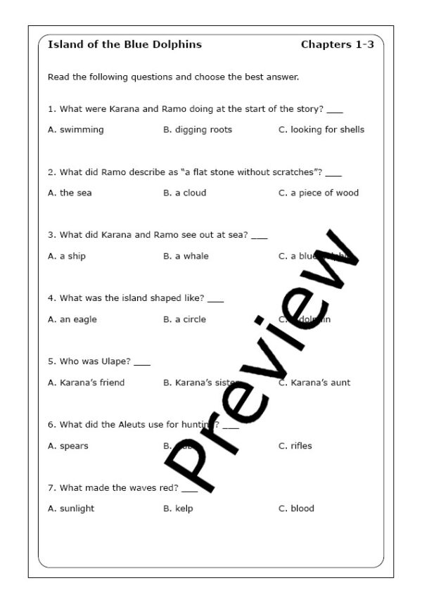Scott O'Dell "Island of the Blue Dolphins" worksheets | Made By Teachers