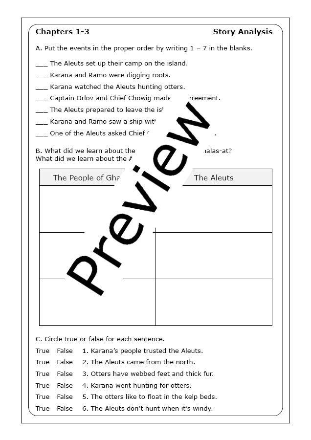 Scott O'Dell "Island of the Blue Dolphins" worksheets | Made By Teachers
