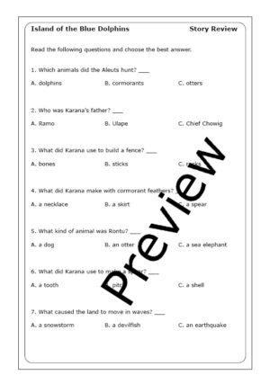 Scott O'Dell "Island of the Blue Dolphins" worksheets | Made By Teachers