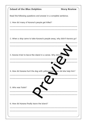 Scott O'Dell "Island of the Blue Dolphins" worksheets | Made By Teachers