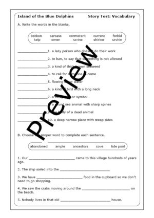 Scott O'Dell "Island of the Blue Dolphins" worksheets | Made By Teachers