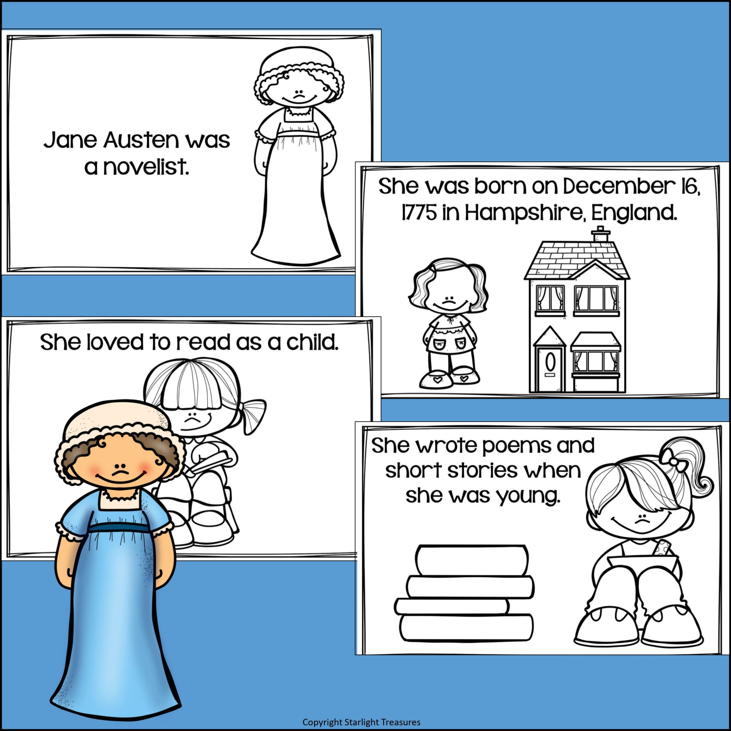 Jane Austen Mini Book for Early Readers: Women's History Month | Made ...