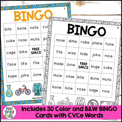 Mixed CVCe Phonics Bingo Games - No Prep CVCe Phonics Games | Made By ...