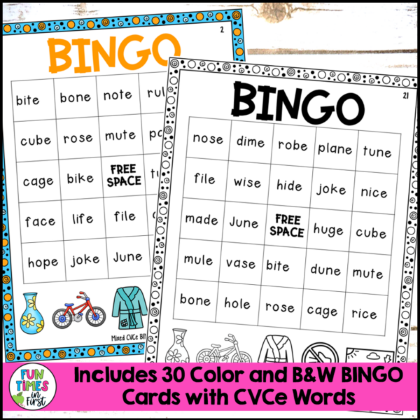 Mixed CVCe Phonics Bingo Games - No Prep CVCe Phonics Games | Made By ...