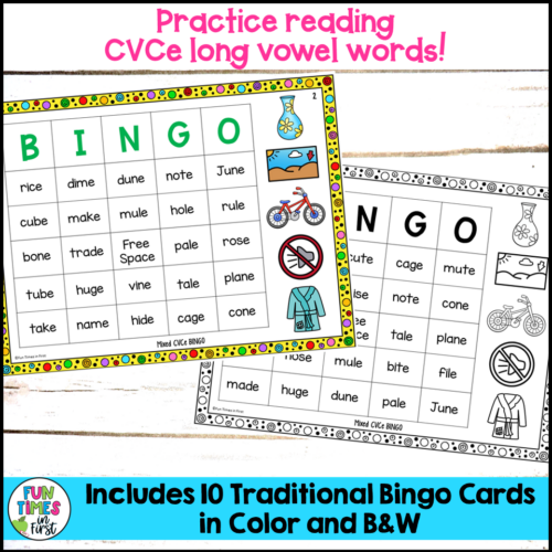 Mixed CVCe Phonics Bingo Games - No Prep CVCe Phonics Games | Made By ...