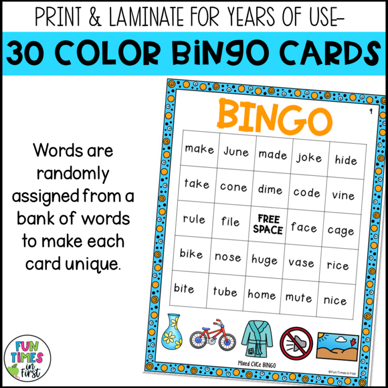 Mixed CVCe Phonics Bingo Games - No Prep CVCe Phonics Games | Made By ...