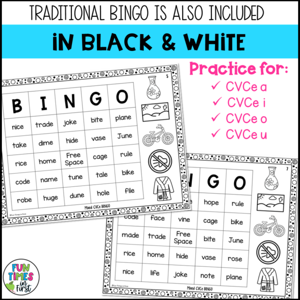 Mixed CVCe Phonics Bingo Games - No Prep CVCe Phonics Games | Made By ...