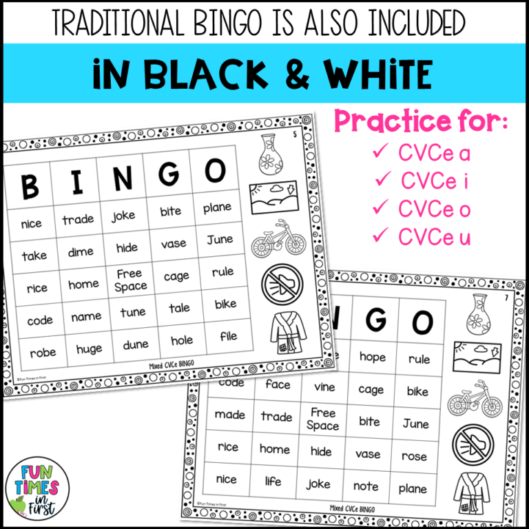Mixed CVCe Phonics Bingo Games - No Prep CVCe Phonics Games | Made By ...
