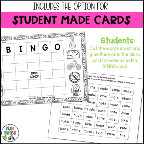 Mixed CVCe Phonics Bingo Games - No Prep CVCe Phonics Games | Made By ...