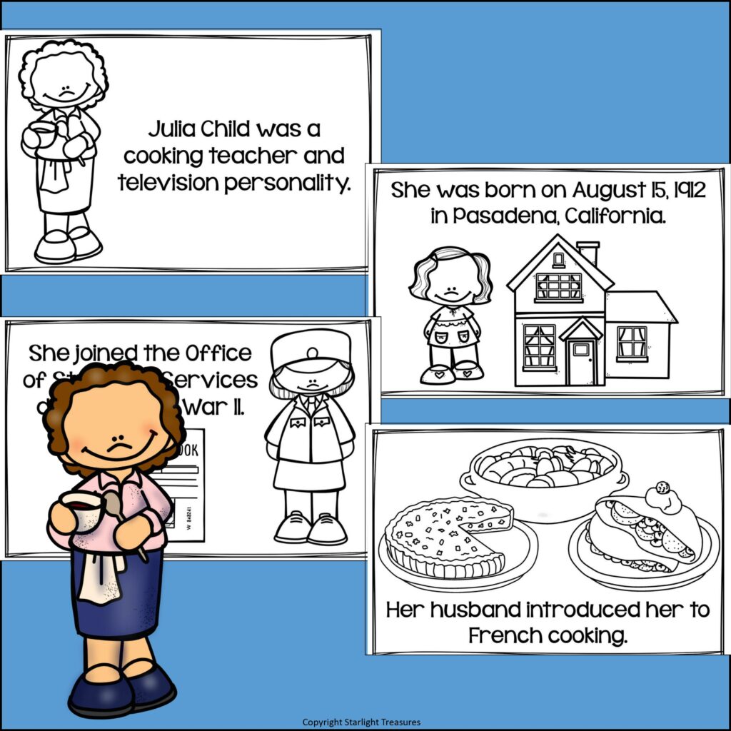 Julia Child Mini Book for Early Readers: Women's History Month | Made ...