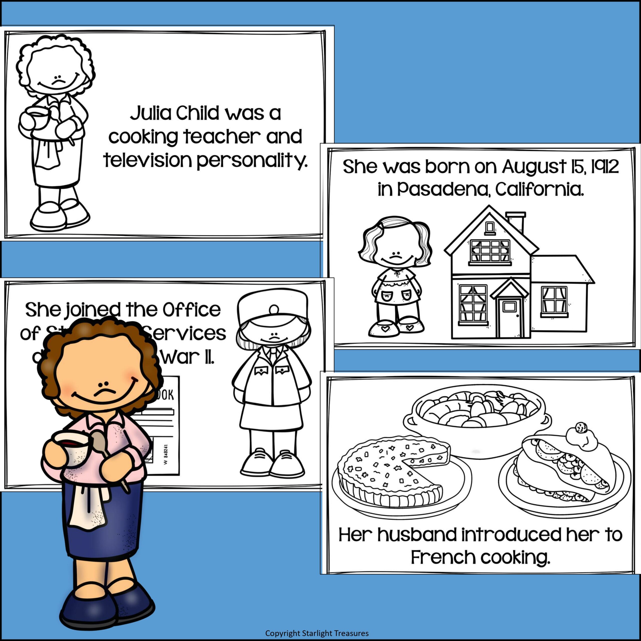 Julia Child Mini Book for Early Readers: Women's History Month | Made ...