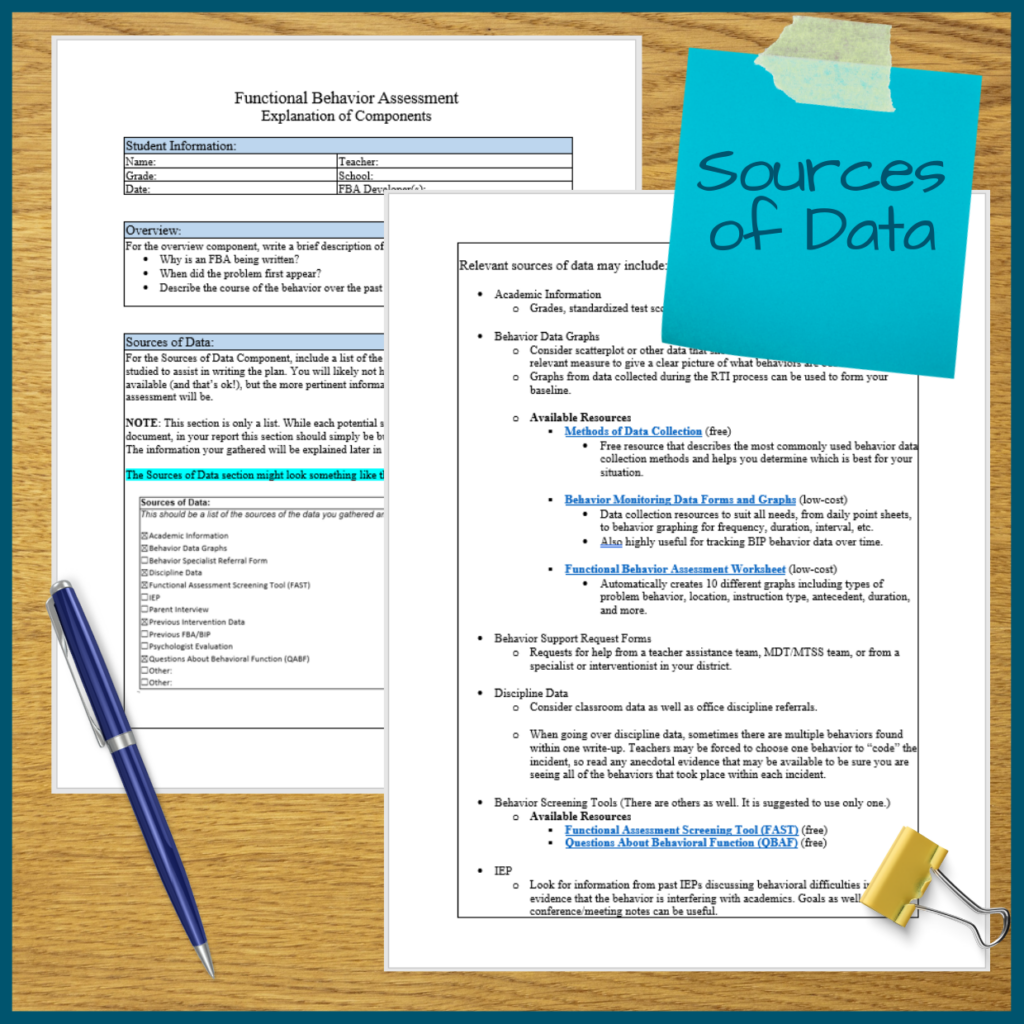 FBA Special Ed | Made By Teachers