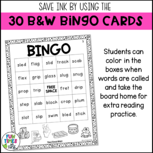 Blends Bingo Game with Short Vowels | No Prep Blends Phonics Games ...