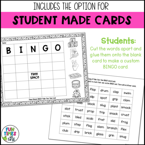 Blends Bingo Game with Short Vowels | No Prep Blends Phonics Games ...