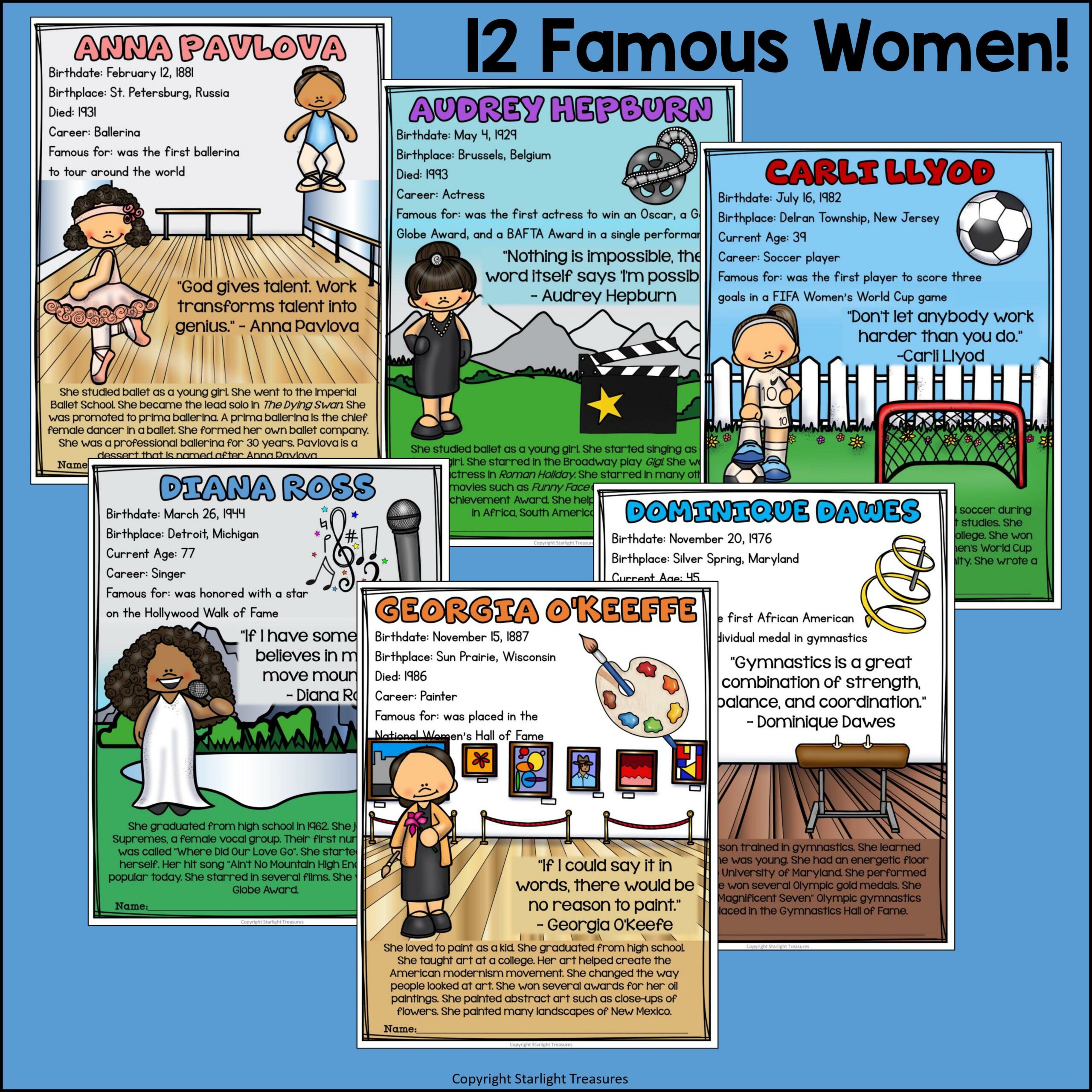 Women's History Month Fact Sheets for Early Readers #3 | Made By Teachers