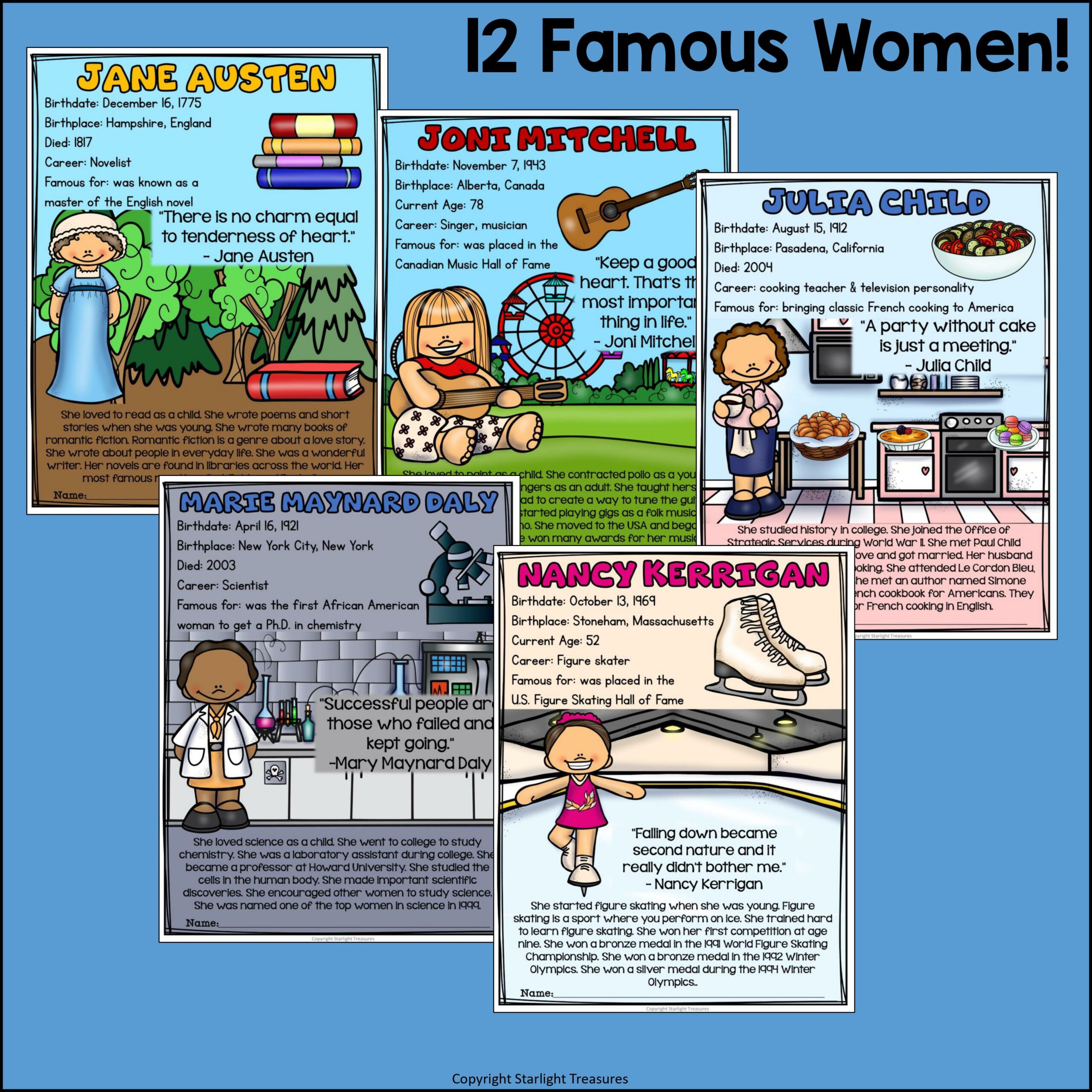Women's History Month Fact Sheets for Early Readers #3 | Made By Teachers