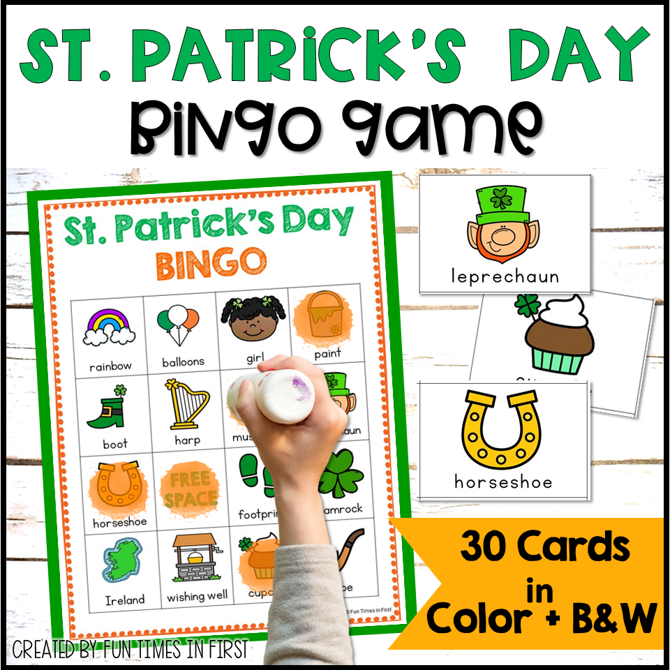St. Patrick's Day Bingo Game | March St. Patrick's Day Activity | Made ...