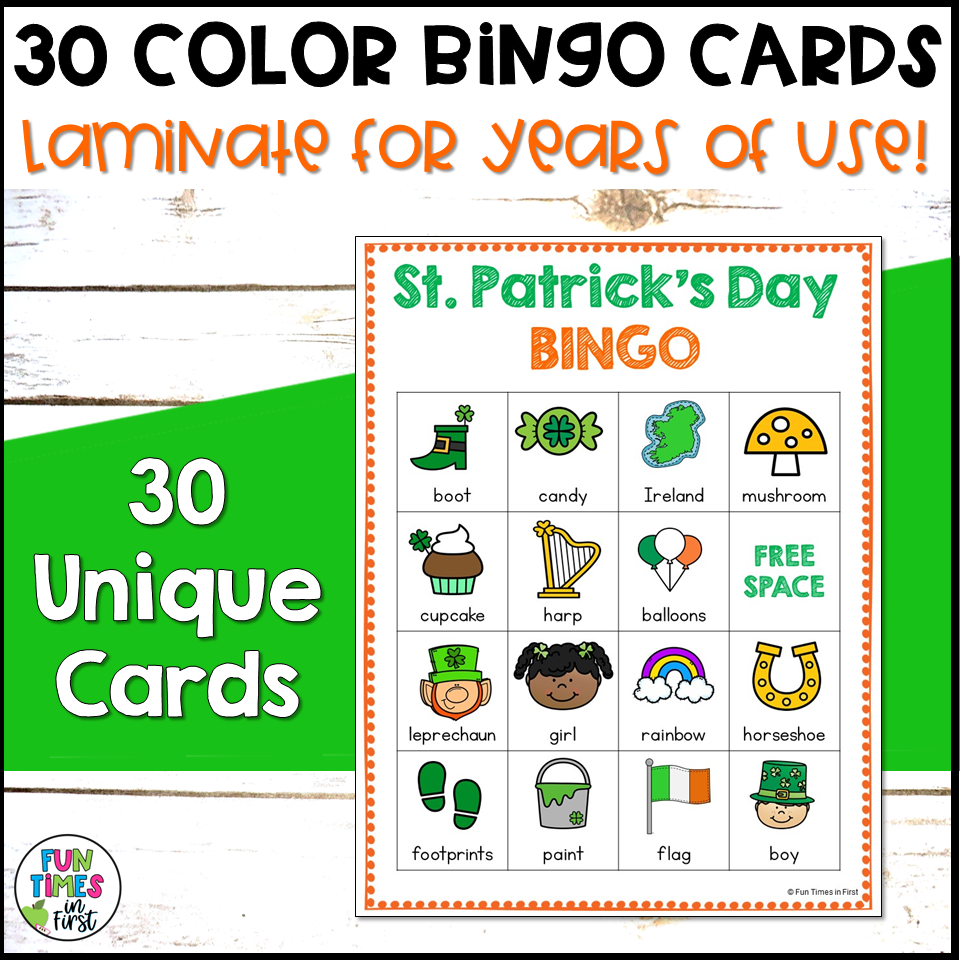 St. Patrick's Day Bingo Game | March St. Patrick's Day Activity | Made ...