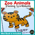 Zoo Animals Picture Tracing & Coloring Fine Motor Worksheets | Made By ...