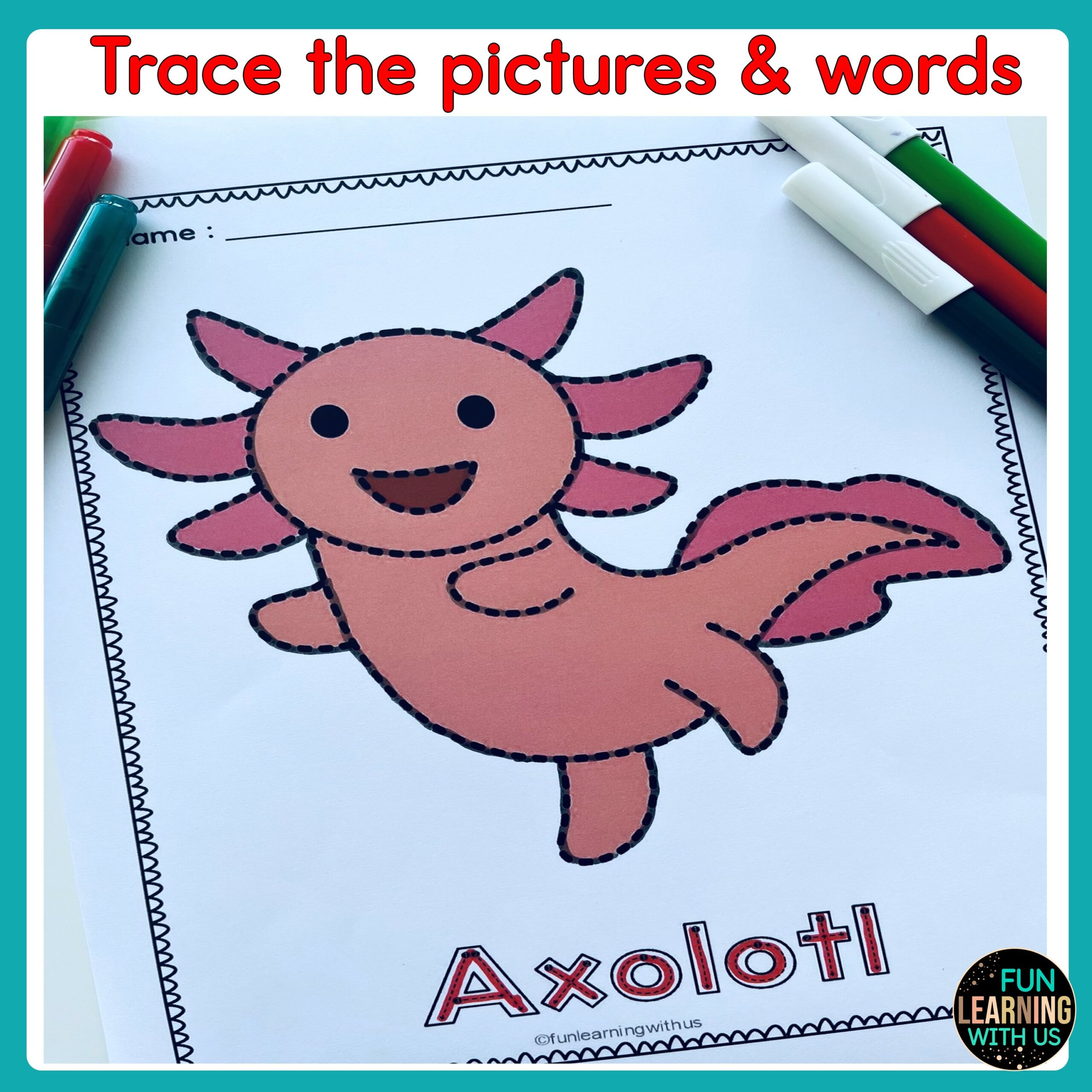 Wetland Animals Picture Tracing & Coloring Fine Motor Worksheets | Made ...