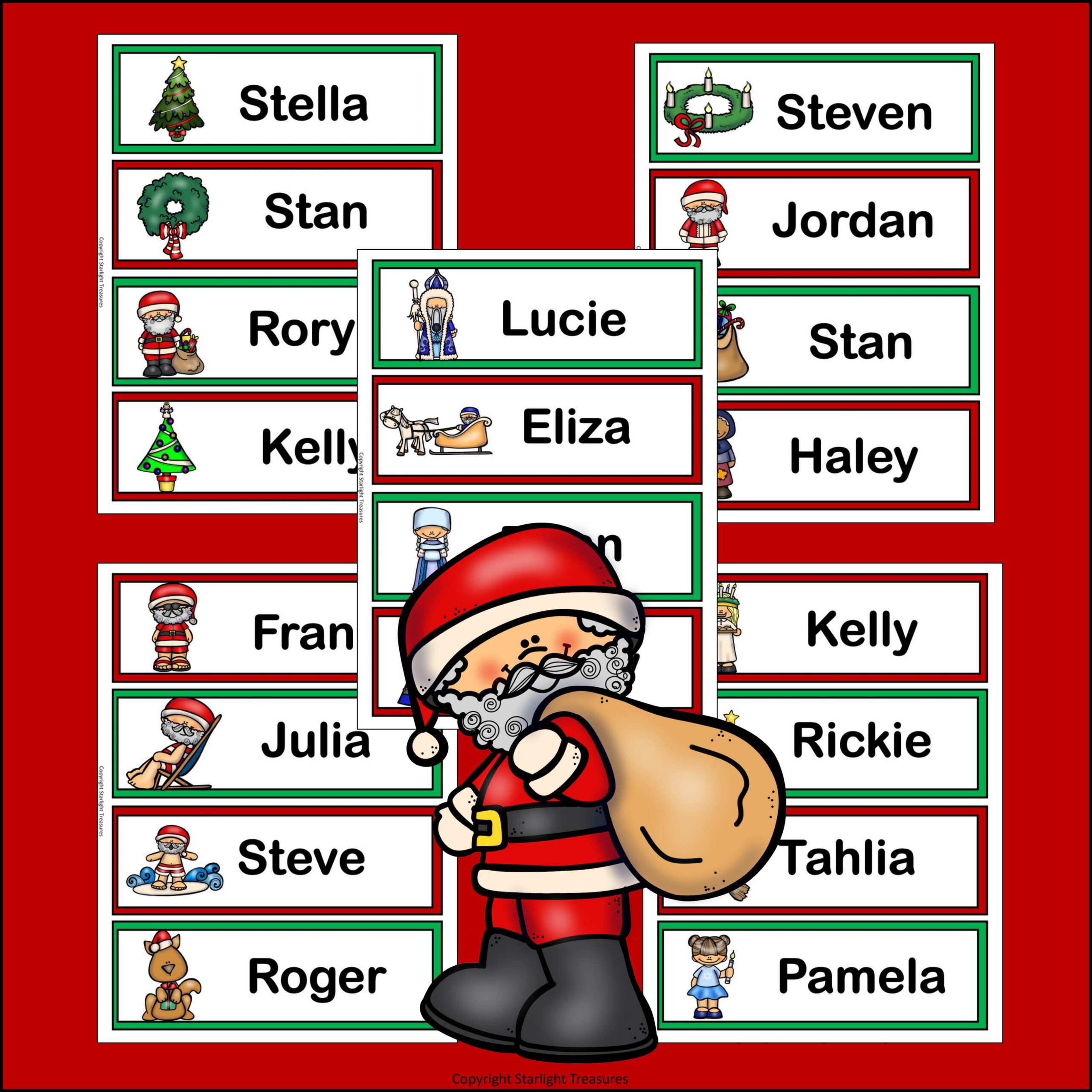 Christmas Around the World Desk Name Tags - Editable | Made By Teachers