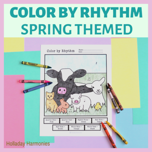 Spring Themed Color by Rhythm Worksheets | Springtime Music Activities ...