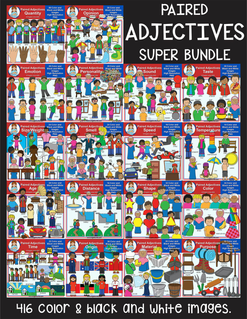 Clip Art - Paired Adjectives Bundle | Made By Teachers