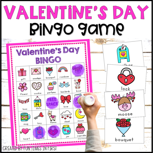 1st Grade Valentine's Day BINGO - Class Party Game - Vocabulary Center ...