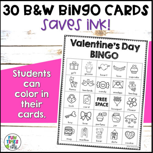 1st Grade Valentine's Day BINGO - Class Party Game - Vocabulary Center ...