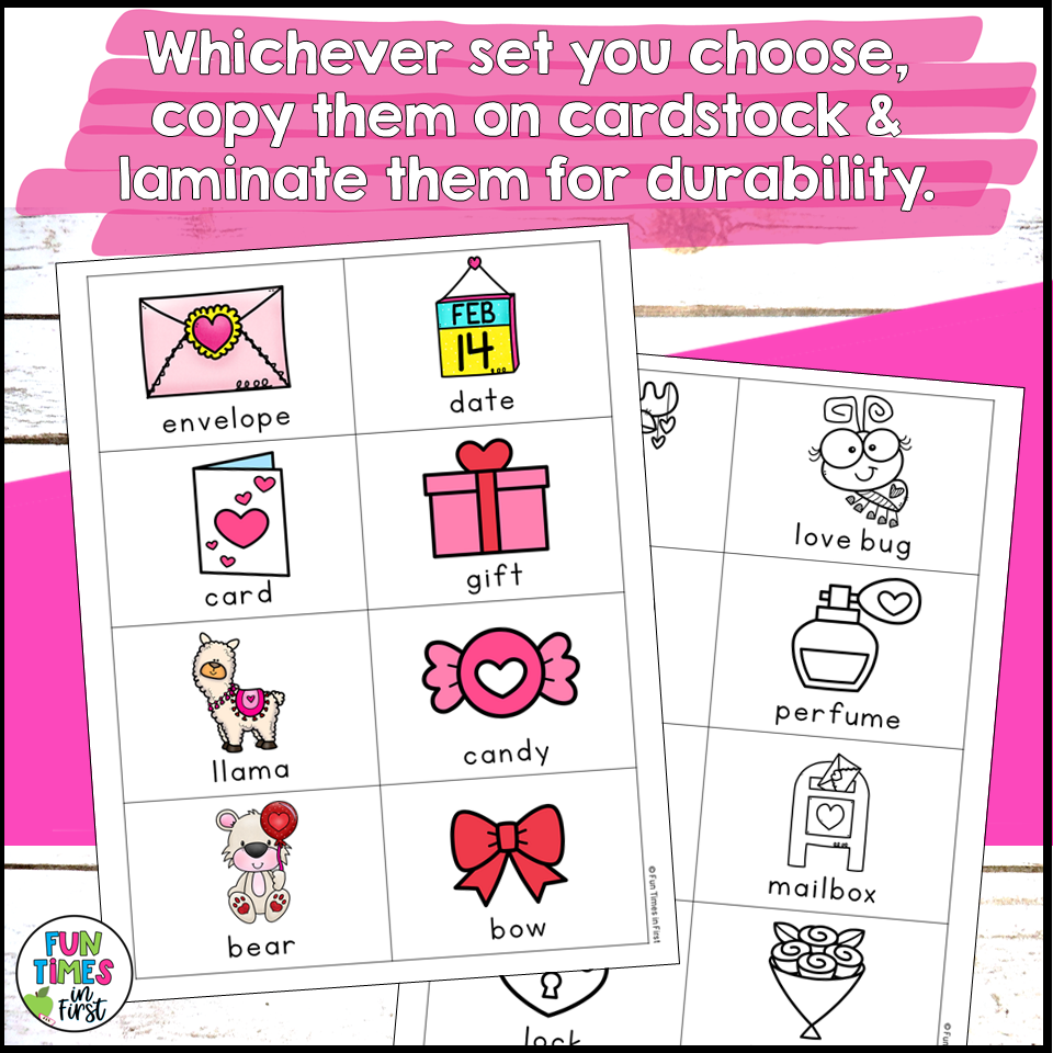 1st Grade Valentine's Day BINGO - Class Party Game - Vocabulary Center ...