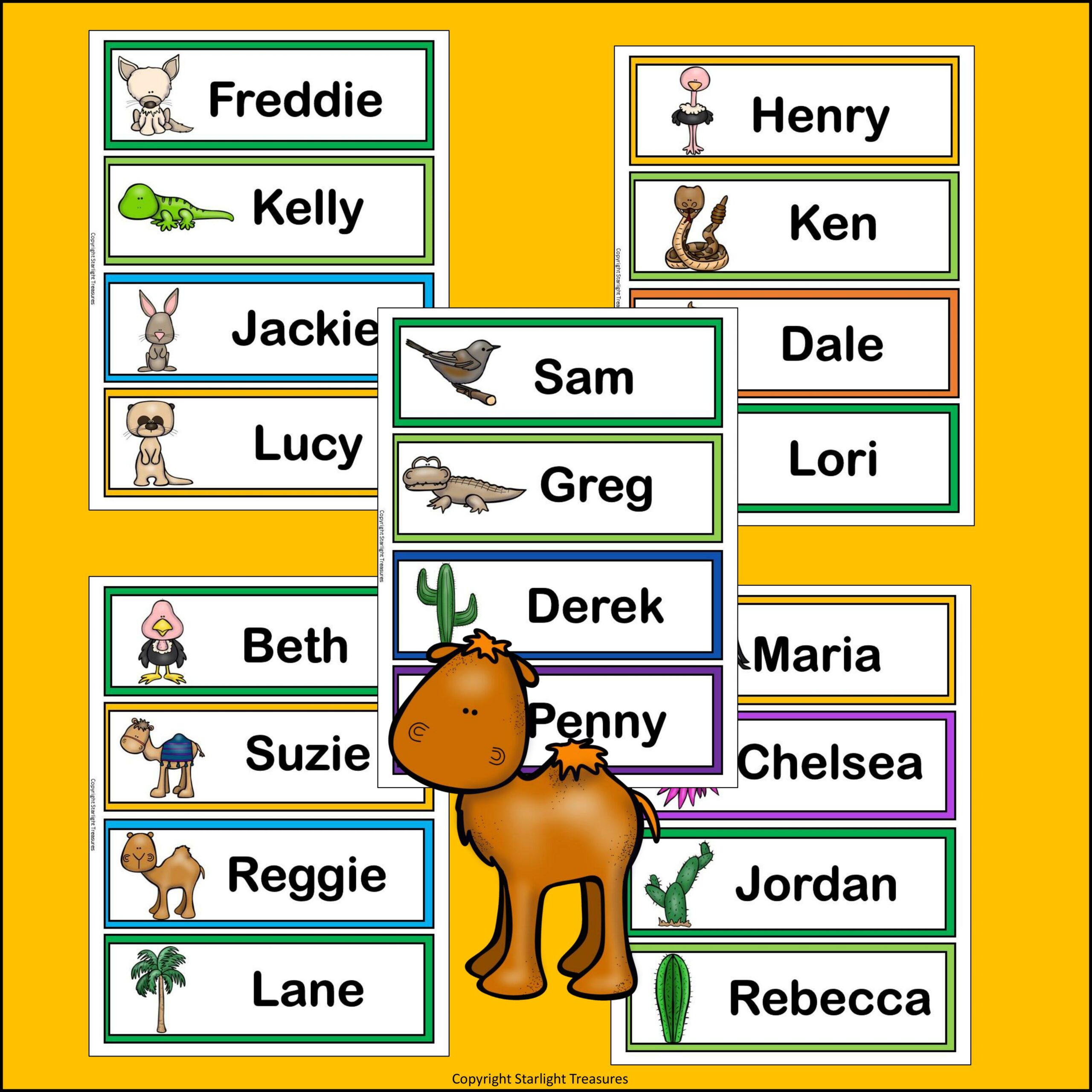 Desert Desk Name Tags - Editable | Made By Teachers