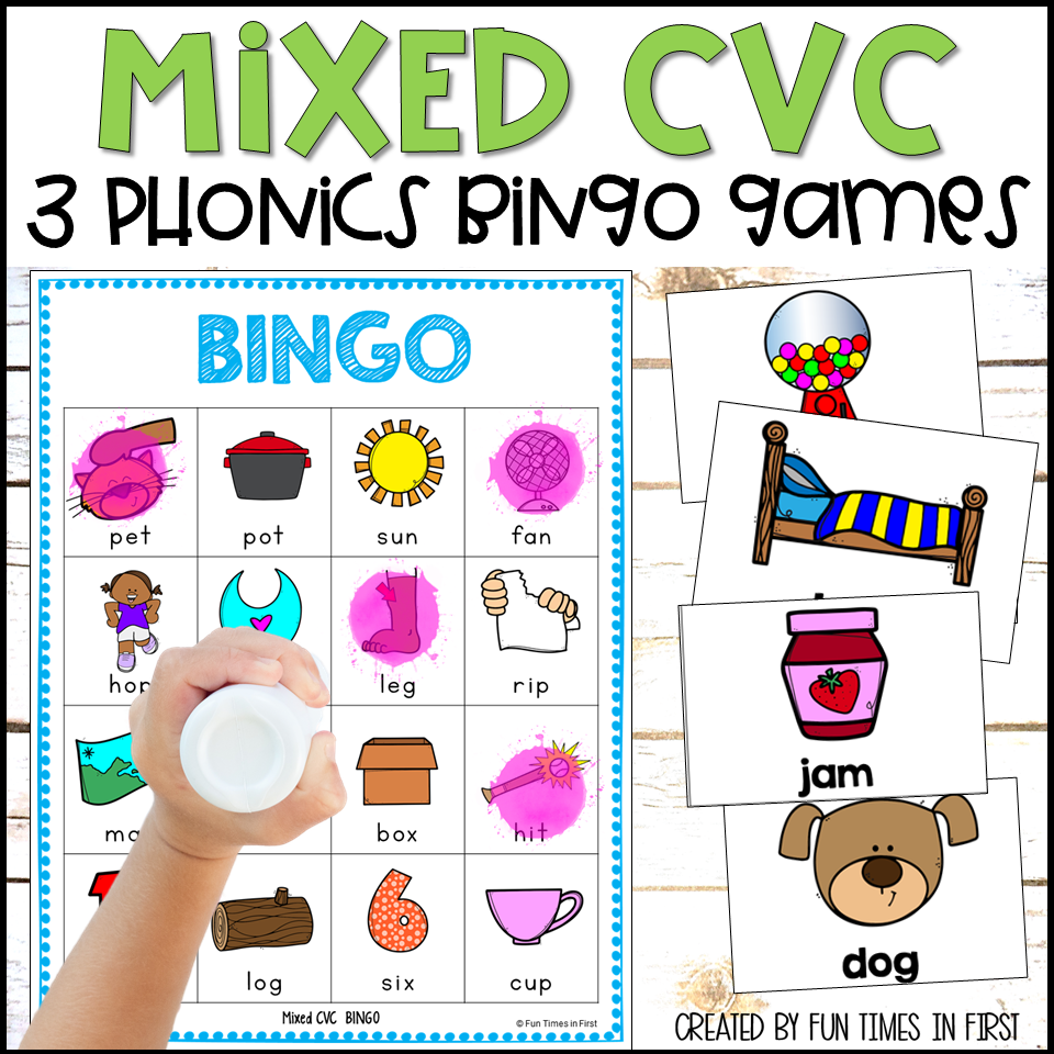 CVC Bingo Games | CVC Short A Words | No Prep Phonics Games | Made By ...