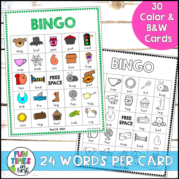 CVC Bingo Games | Mixed Practice | No Prep Phonics Games | Made By Teachers
