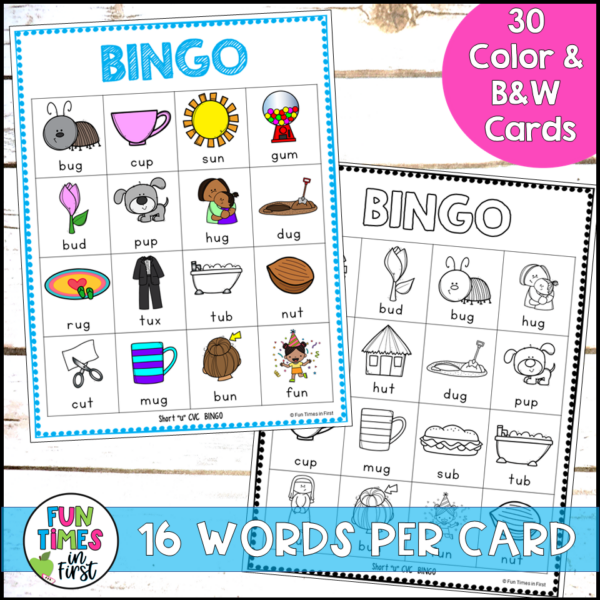 CVC Bingo Games | CVC Short U Words | | No Prep Phonics Games | Made By ...