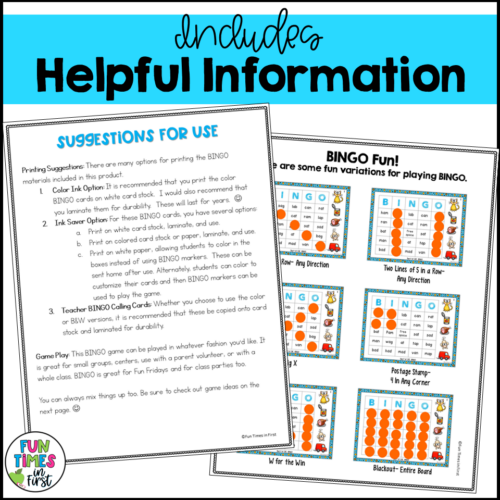CVC Bingo Games | CVC Short U Words | | No Prep Phonics Games | Made By ...