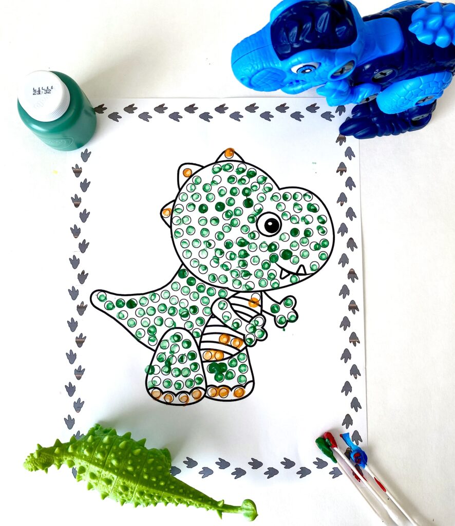 Dinosaur Q-Tip Art Packet | Made By Teachers