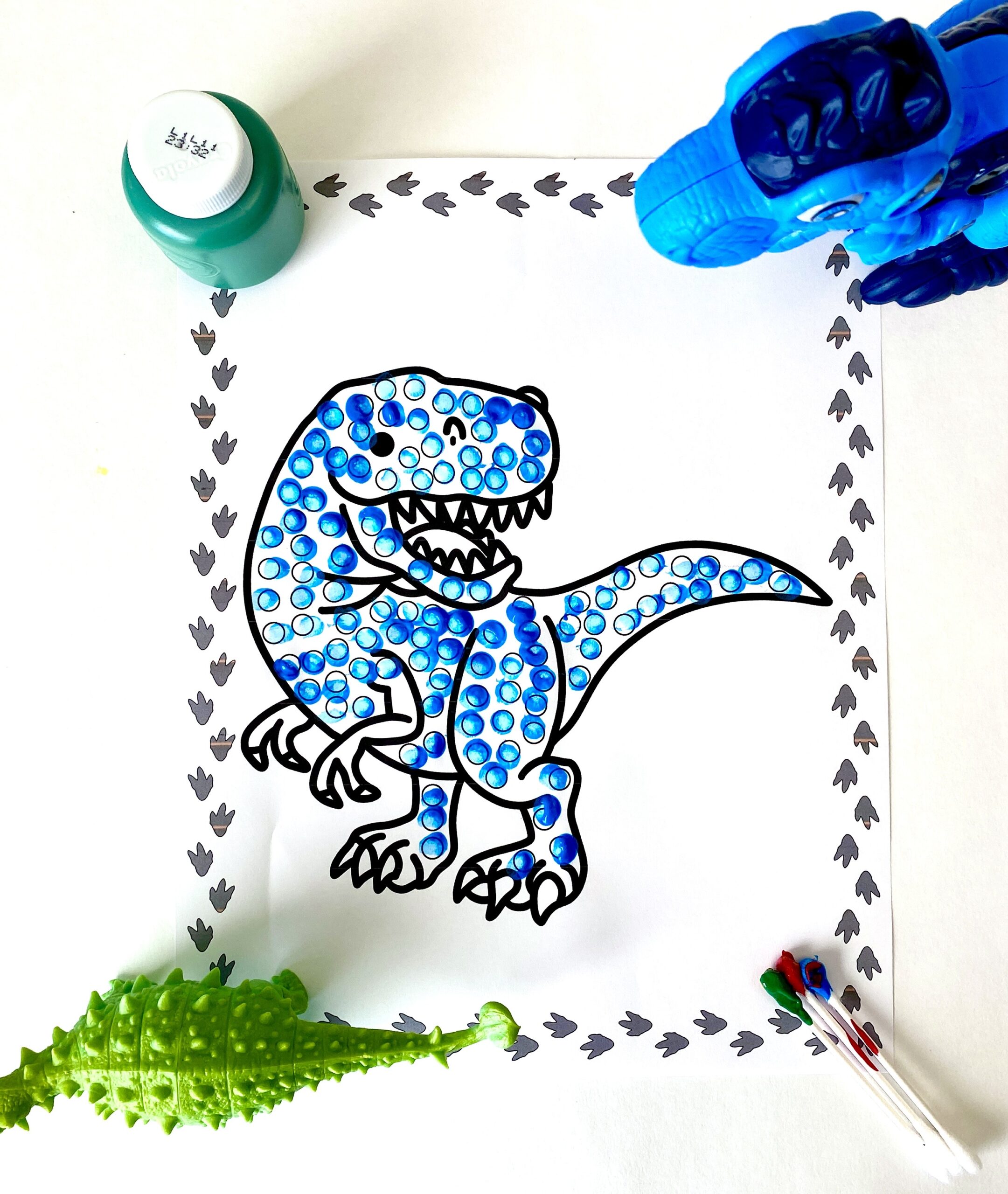 Dinosaur Q-Tip Art Packet | Made By Teachers
