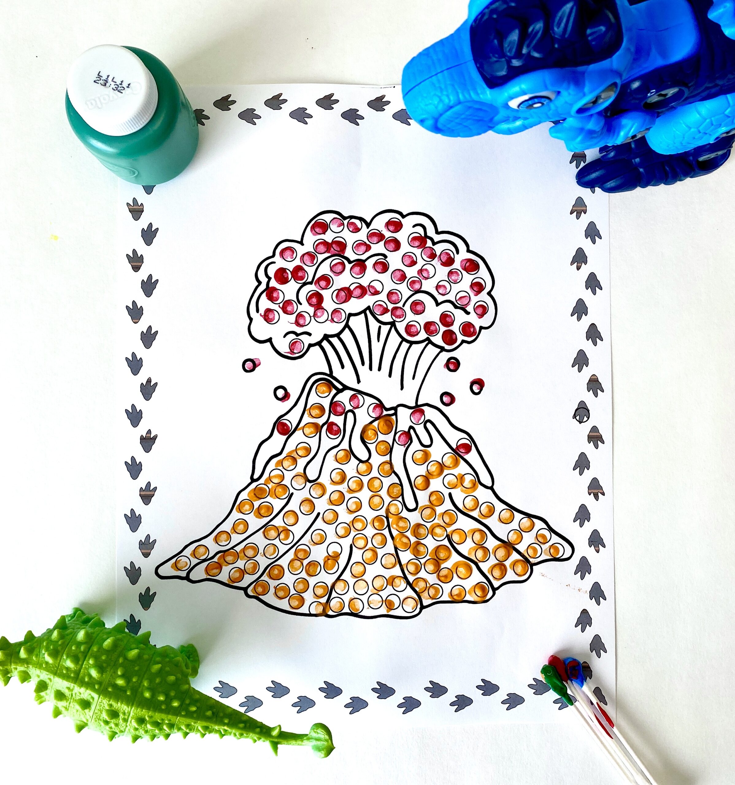 Dinosaur Q-Tip Art Packet | Made By Teachers