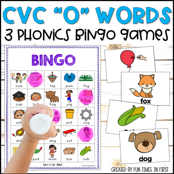 CVC Bingo Games | CVC Short O Words | No Prep Phonics Games | Made By ...