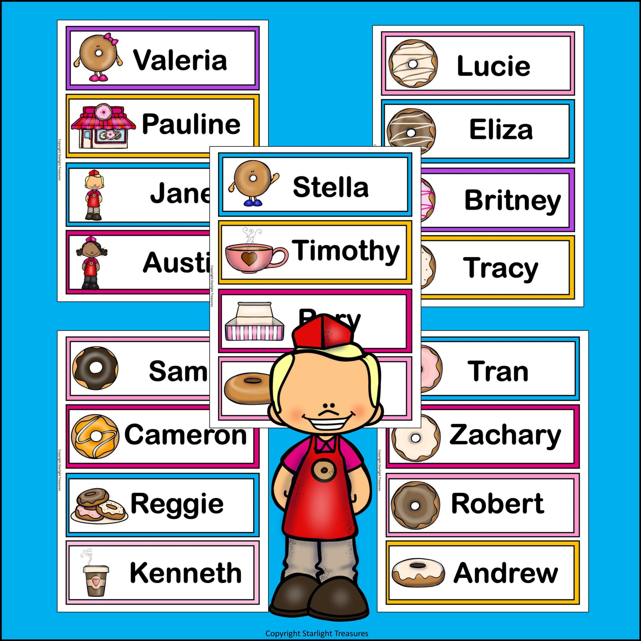 Donuts Desk Name Tags - Editable | Made By Teachers