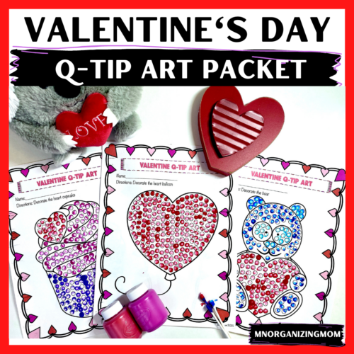 Valentine's Day Do A Dot and Q-Tip Art Packet | Made By Teachers
