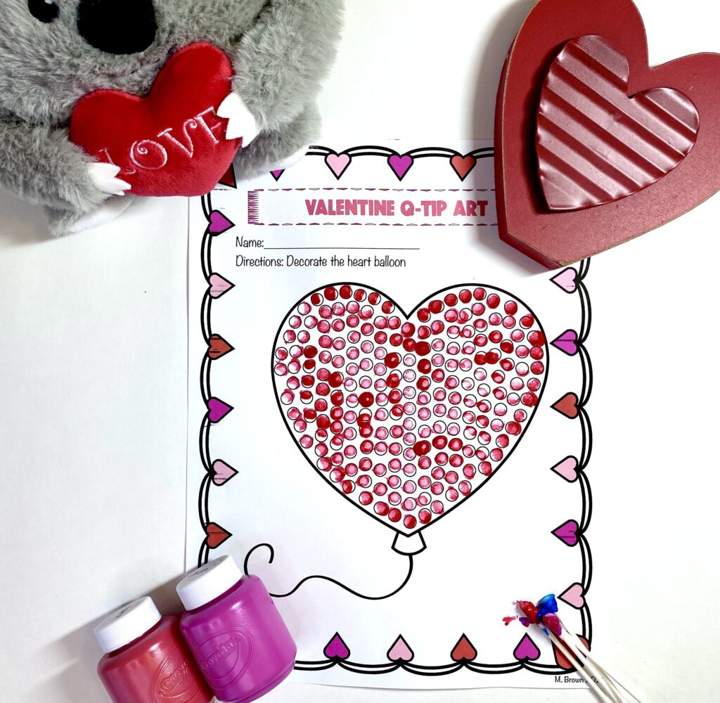 Valentine's Day Q-Tip Art | Made By Teachers