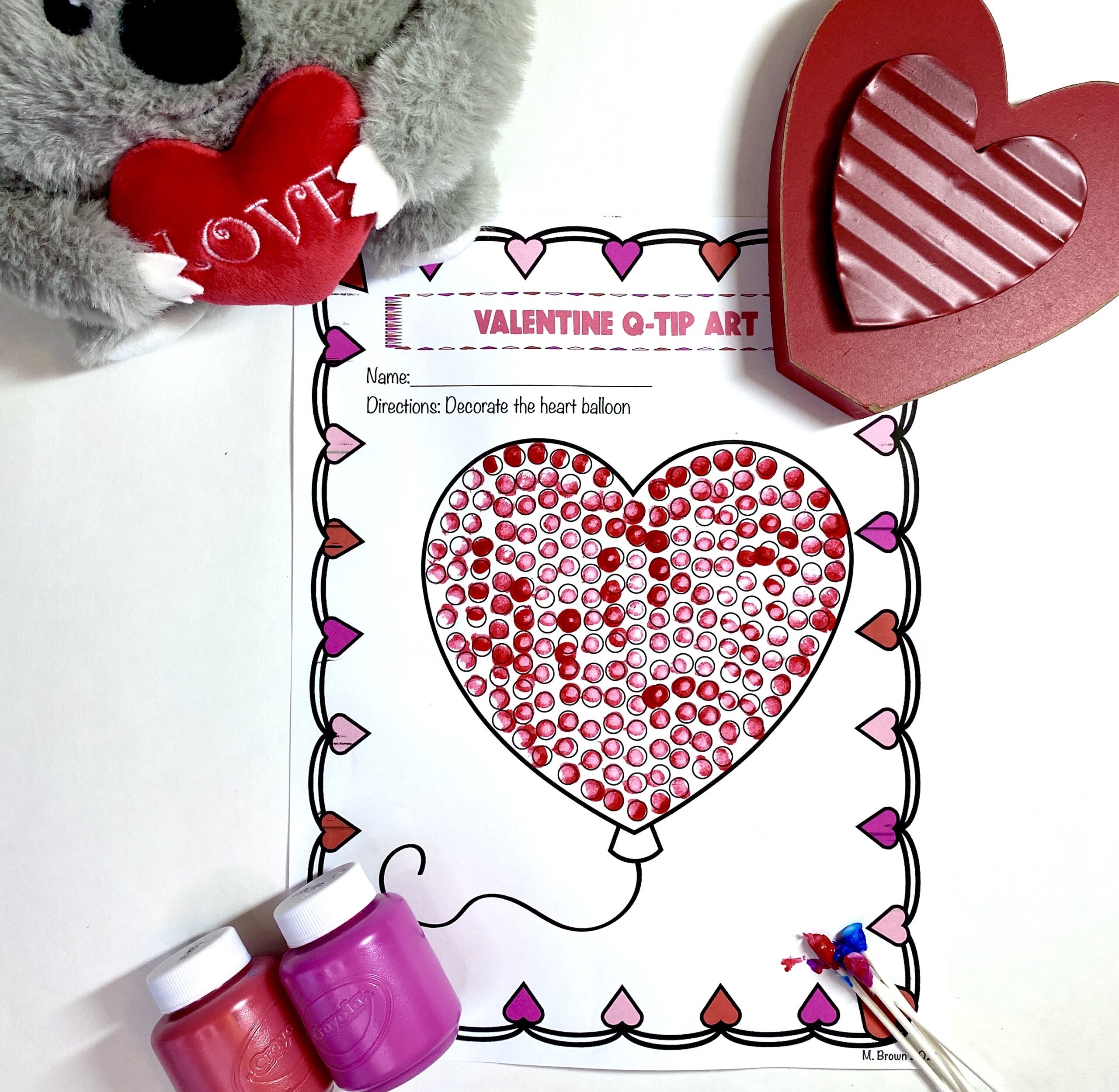 Valentine's Day Q-Tip Art | Made By Teachers