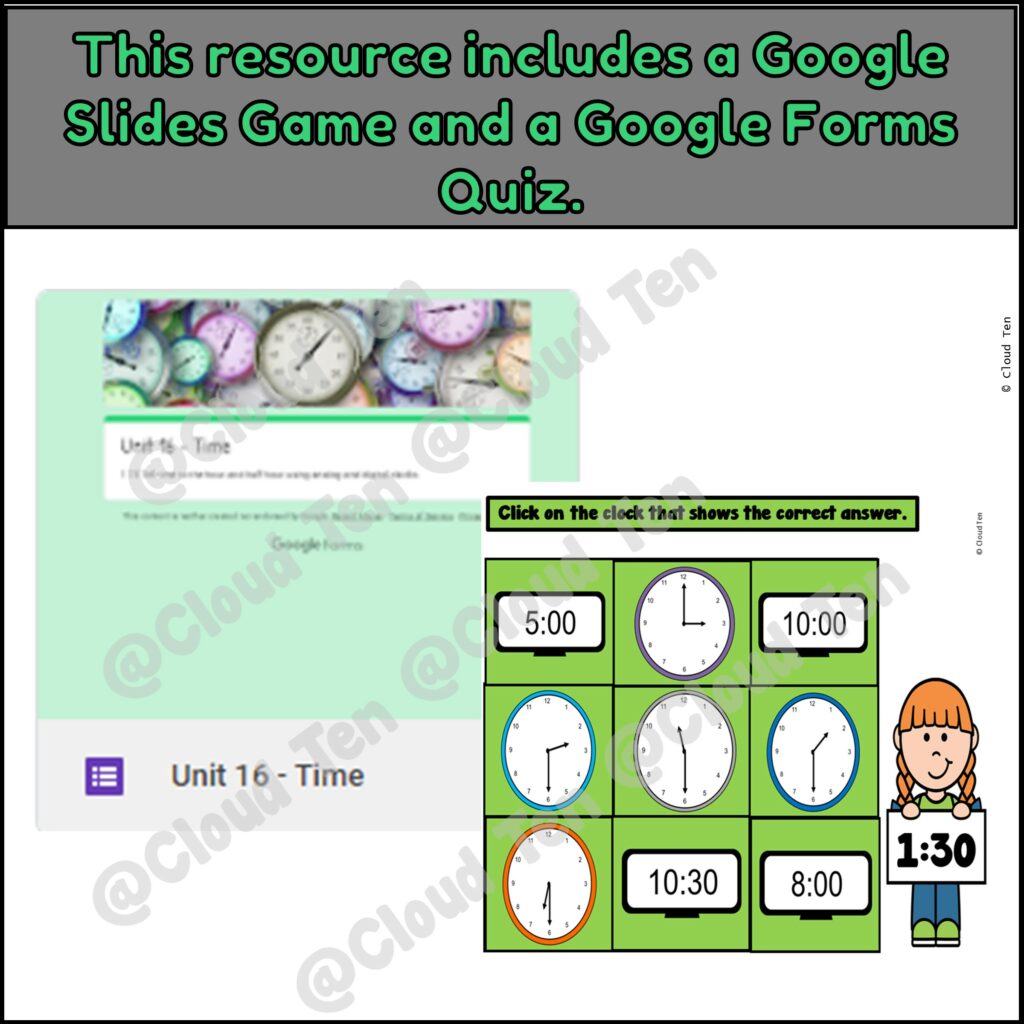 Telling Time by the Hour - Google Classroom™ | Made By Teachers